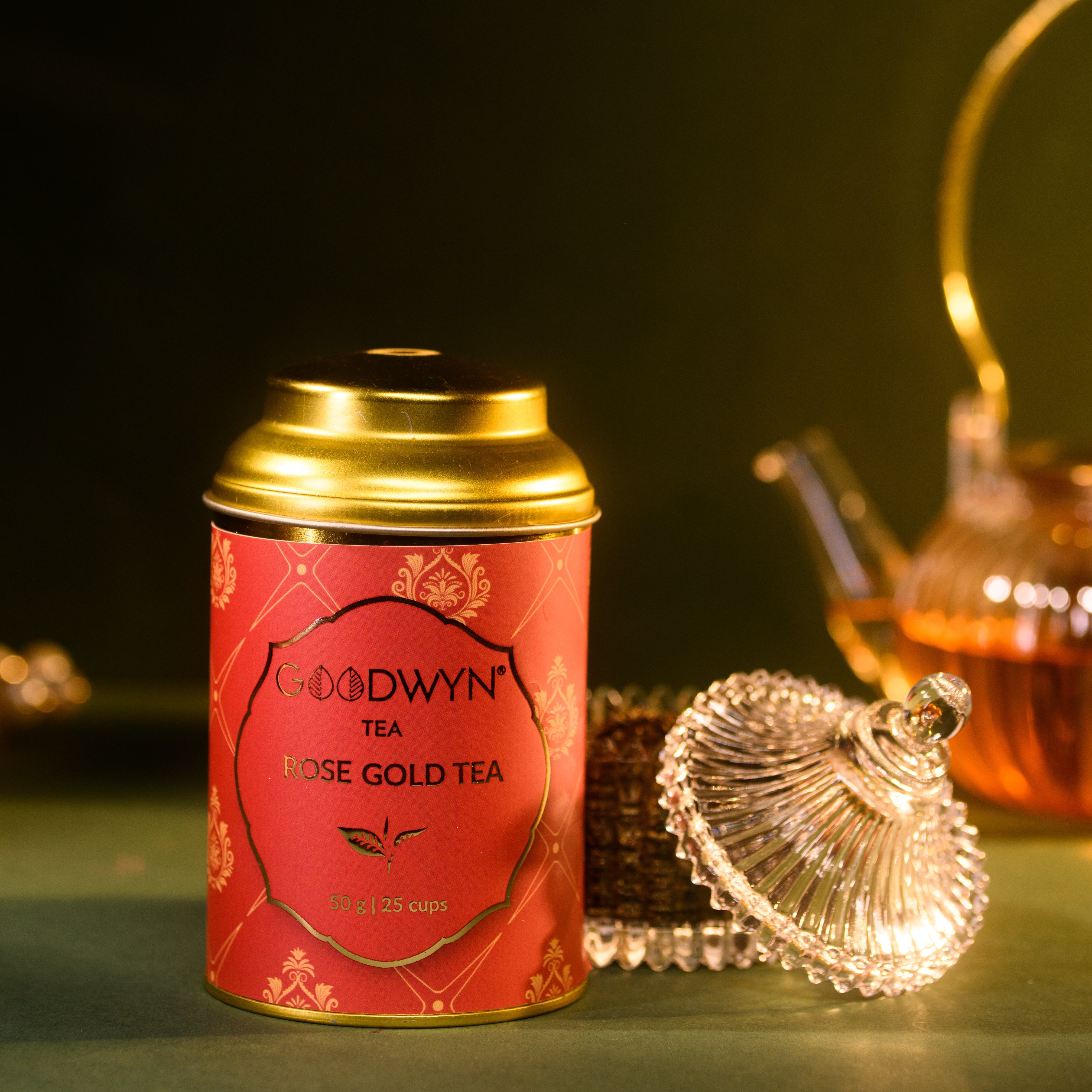 Goodwyn Rose Gold Tea - Luxury Gifting Tea Blended with Edible Gold ...
